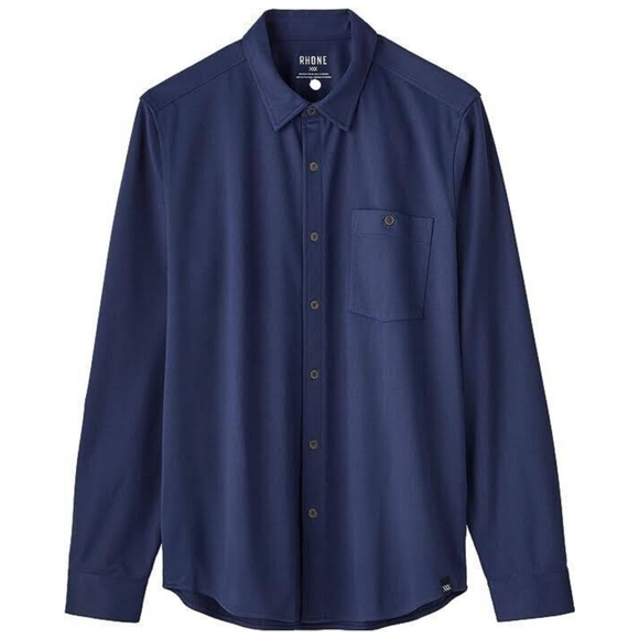 RHONE | Shirts | Nwt Rhone Hardy Flannel Shirt Navy Long Sleeve Button ...